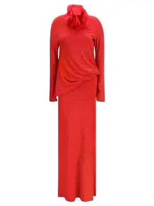 Magda Butrym Floral-appliqué Maxi Dress - Red