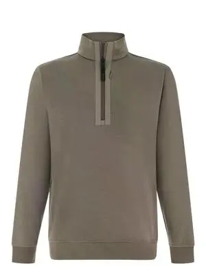 Boggi Milano Half-zip Mock Neck Sweater - Grey