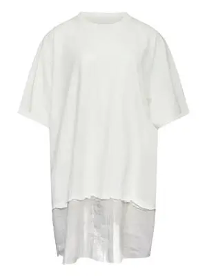 MAISON MARGIELA Striped-panel Mini T-shirt Dress - White