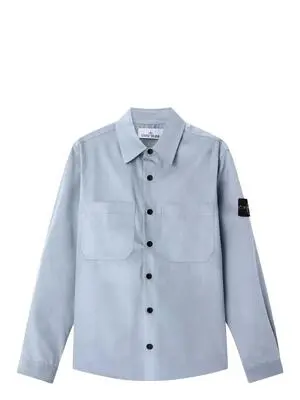 Stone Island Long-sleeve Micro-corduroy Shirt - Blue