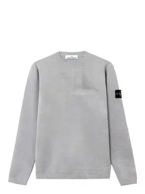 Stone Island Logo-patch Crew-neck Sweater - Grey