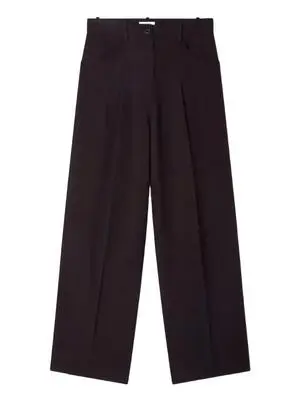 Sandro Wide-leg High-waisted Trousers - Brown