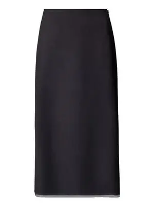 Fabiana Filippi Midi Skirt With Mesh Hem - Blue