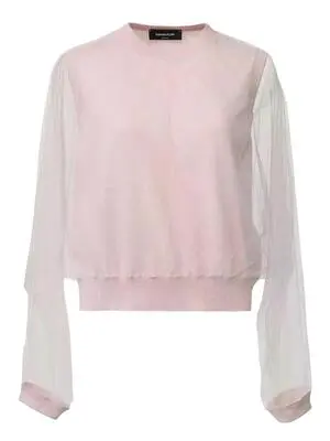 Fabiana Filippi Sheer-sleeves Blouse - Pink