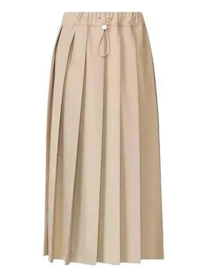 Fabiana Filippi Pleated Drawstring Midi Skirt - Neutrals