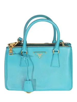 Prada Saffiano Galleria Double Zip Tote - Blue
