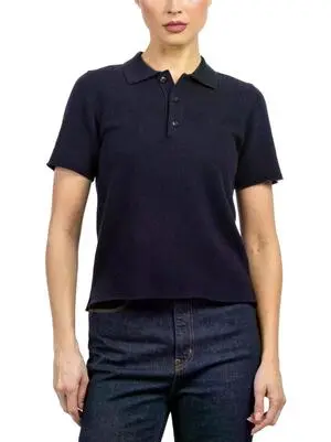 EXTREME CASHMERE X Short-sleeve Polo Top - Blue