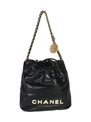 Chanel Quilted Calfskin 22 Hobo - Black