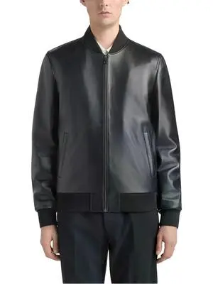Bally Leather Bomber Jacket - Black
