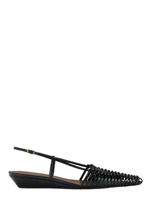 GIUSEPPE ZANOTTI Jane Ballerina Braided Leather Pumps - Black