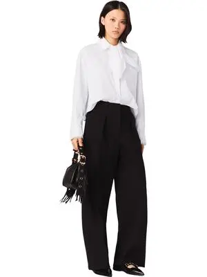 Maje Polyester Balloon Suit Trousers - Black