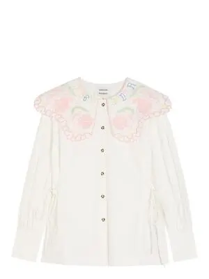DAMSON MADDER Valentina Embroidered Cotton-Poplin Blouse