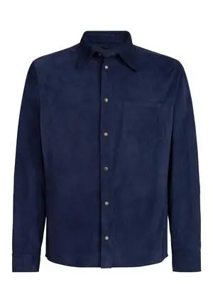 Brunello Cucinelli Suede Shirt - Blue