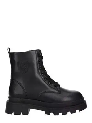 BLAUER. Lace-up Lug-sole Boots - Black