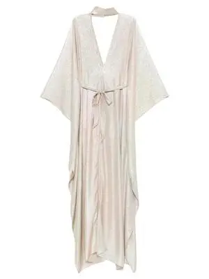 TALLER MARMO Tie-fastening V-neck Maxi Dress - Neutrals