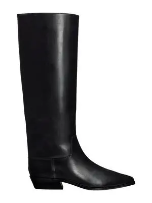 REFORMATION Dominique Knee High Boots - Black Leather