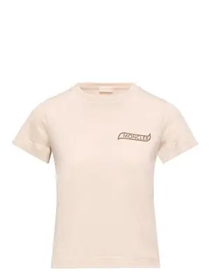 Moncler Logo Cotton T-shirt - Beige