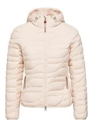 Moncler Delebiao Hooded Short Down Jacket Beige