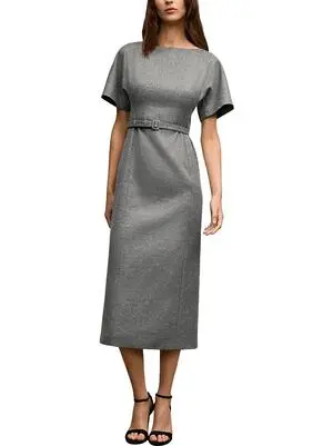 M.M.LAFLEUR Meredith Slub Tweed Dress - Gray Multi