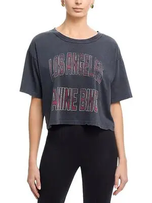 ANINE BING Johnny Cropped Tee - Washed Black