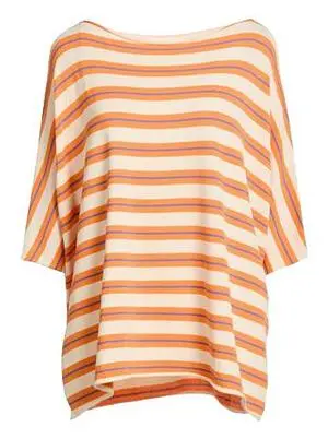 Liviana Conti Striped Knit Top - Orange