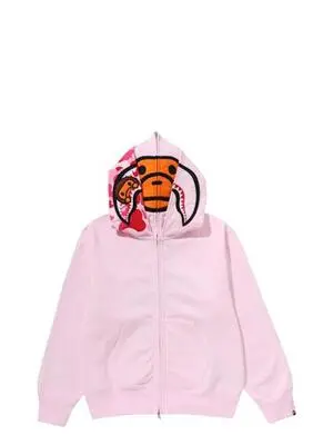 A BATHING APE Milo Shark Double Hoodie - Pink