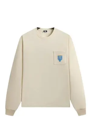 Kith Hanukkah Stained Glass Long Sleeve Pocket Tee Shirt - Sandrift