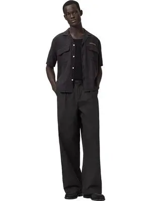 ALLSAINTS Conway Wide Leg Pleated Trousers Black