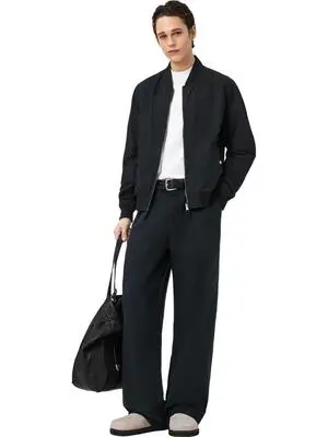 ALLSAINTS Conway Wide Leg Pleated Trousers Blue