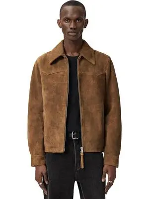 ALLSAINTS Dellcot Suede Jacket - Brown