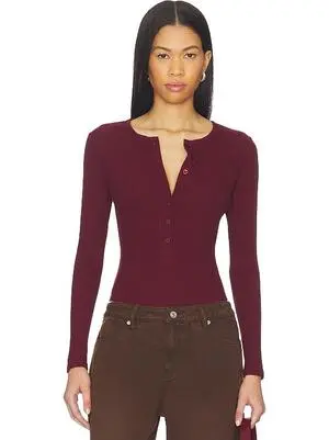 SNDYS Henley Bodysuit - Burgundy