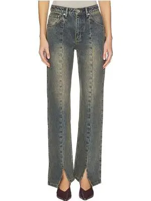 MIMCHIK Split Hem Jean - Og Wash