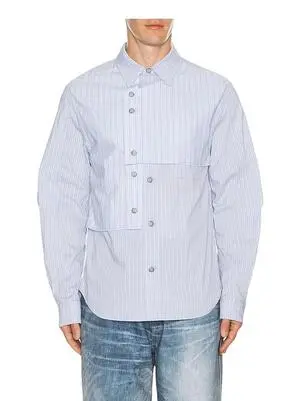 Andersson Bell Stripe Layered Shirt In Baby - Blue