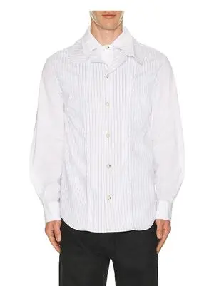Andersson Bell Open Collar Layered Shirt - White