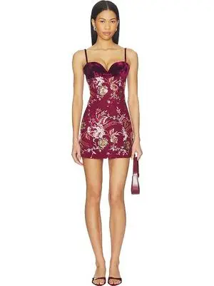 SAU LEE Aura Dress - Oxblood