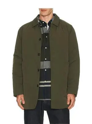 Barbour Wadded Lorden Showerproof Mac Jacket - Olive