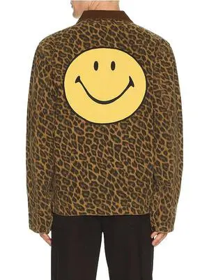 MARKET Smiley La Work Jacket - Leopard Print & Brown