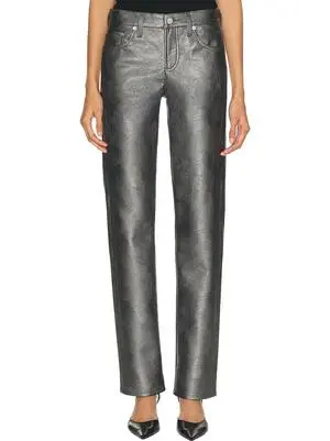 AGOLDE Low Rise Slim Metallic Pants - Gunmetal