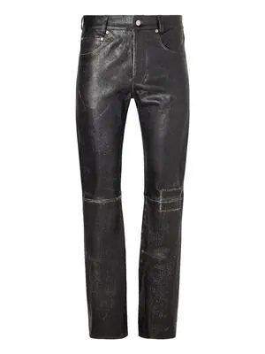 Enfants Riches Déprimés Slim-fit Flared Crust Leather Trousers - Black