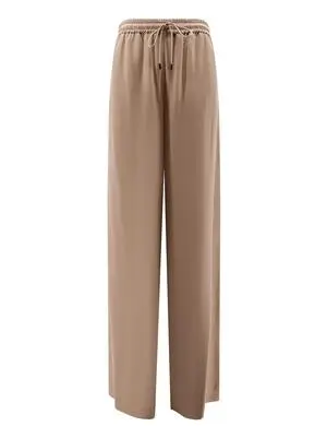Max Mara Silk Wide Leg Trousers - Beige