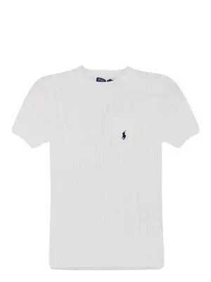 Polo Ralph Lauren Cotton Sweater With Embroidered Logo - White