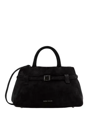 Manu Atelier Le Cambon 25 Suede Crossbody Bag - Black