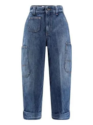 Givenchy High-waisted Jeans With Logo Embroidery - Blue
