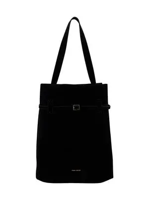 Manu Atelier Tote Du Jour Suede Shoulder Bag - Black