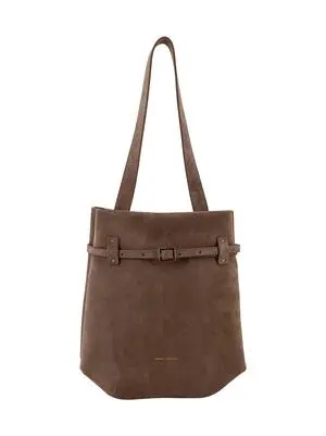 Manu Atelier Mini Tote Du Jour Suede Shoulder Bag - Grey