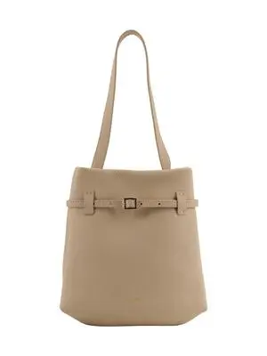 Manu Atelier Mini Tote Du Jour Leather Shoulder Bag - Beige