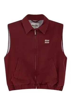 Miu Miu Sleeveless Cotton Jacket - Red
