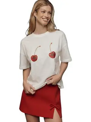 NEVER FULLY DRESSED Cherry Graphic T-shirt - Cherries