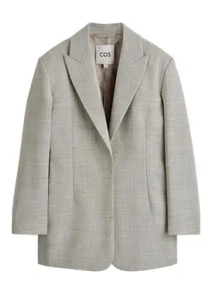 Cos Structured Wool-blend Blazer - Beige