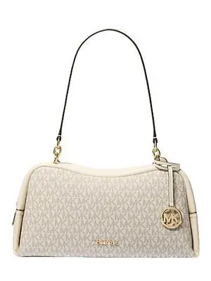 Michael Kors Cecily Medium Signature Logo Shoulder Bag - Natural